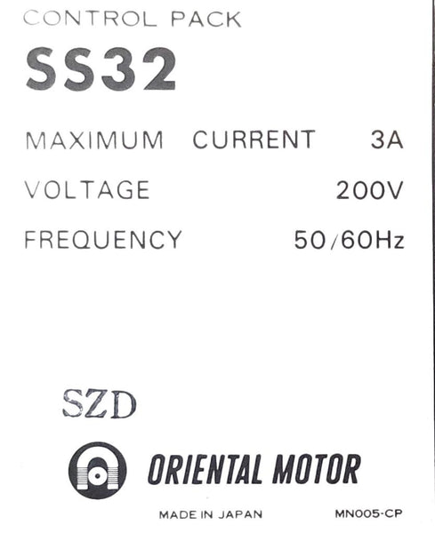 Oriental Motor SS32 Control Pack 200V 3A 50-60Hz