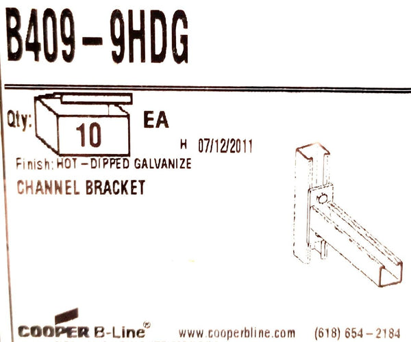 Cooper B409-9HDG Channel Bracket Hot-Dipped Galvanized (Box of 10) – Surplus Select
