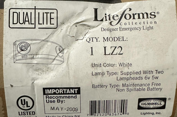 Dual-Lite LZ2 Liteforms Emergency Light White 10W Double Head Low Prof