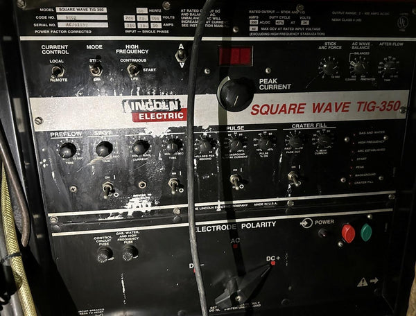 Lincoln Electric Square Wave TIG-350 Stick / Tig Welder 350A w/ Cooler