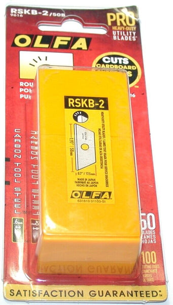 Lot of 50 Olfa RSKB-2/50B Round Tip Dual-Edge Safety Blades NIB | Surplus Select