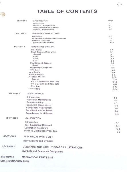 Tektronix 7d15 Universal Counter Timer Instruction Manual Surplus Select