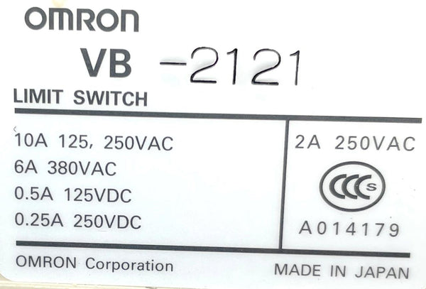 Omron VB-2121 Limit Switch 10A 125-250VAC SPDT – Surplus Select