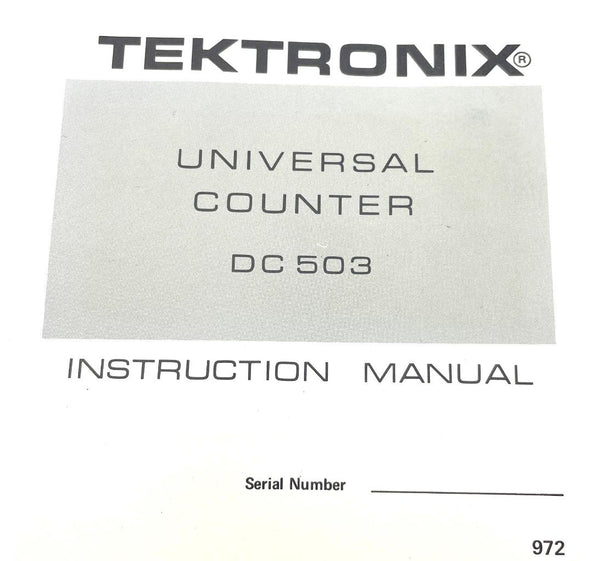 Tektronix Dc 503 Universal Counter Instruction Manual
