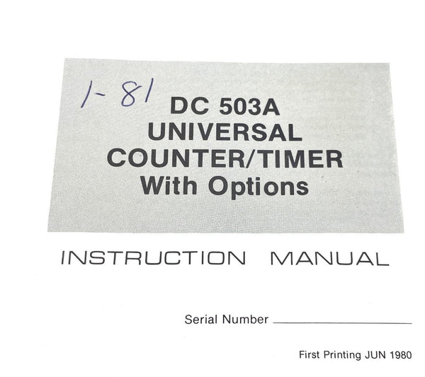 Tektronix Dc 503a Universal Counter Timer With Options Instruction Man Surplus Select