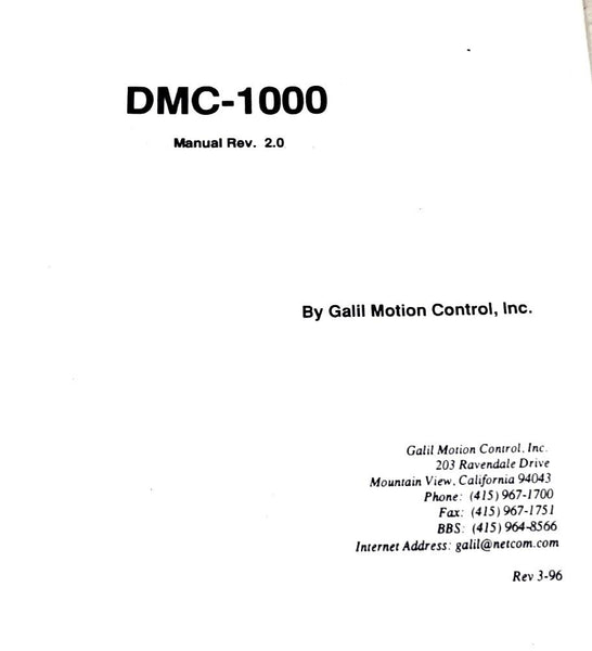 Galil DMC-1000 Revision 2 Instruction Manual – Surplus Select
