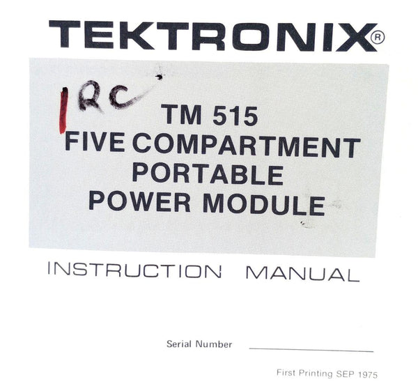 Tektronix Tm 515 Five Compartment Portable Power Module Instruction Ma Surplus Select