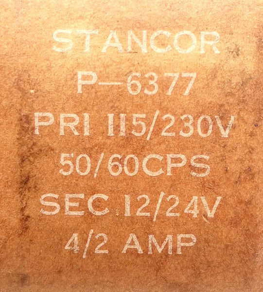 Stancor P-6377 Power Transformer 115/230VAC PRI 12/24VAC SEC 4/2 Amp 5