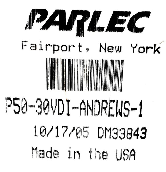 Parlec P50-30VDI-ANDREWS Tap Adapter A-3951 Z=-2.1463" -54.5160mm 68°F