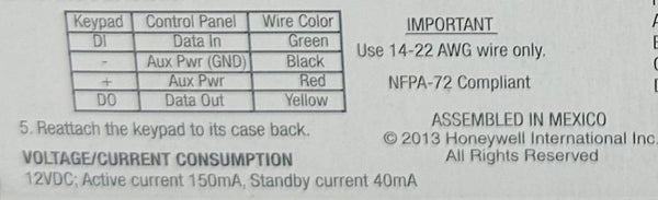 Honeywell 6160 Custom Alpha Keypad Surplus Select