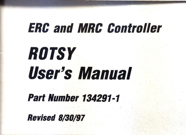 Motoman ERC & MRC Controller ROTSY User's Manual