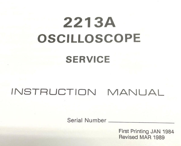 Tektronix 2213a Oscilloscope Service Instruction Manual