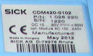 SICK CDM420-0102 POWER SUPPLY MODULE 10-30 VDC 30 WATT