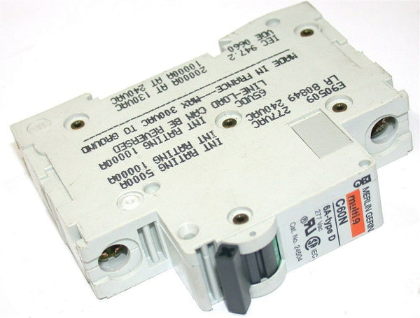 MERLIN GERIN MULTI 9 C60 6 AMP D CURVE 277V 1P CIRCUIT BREAKER 24504