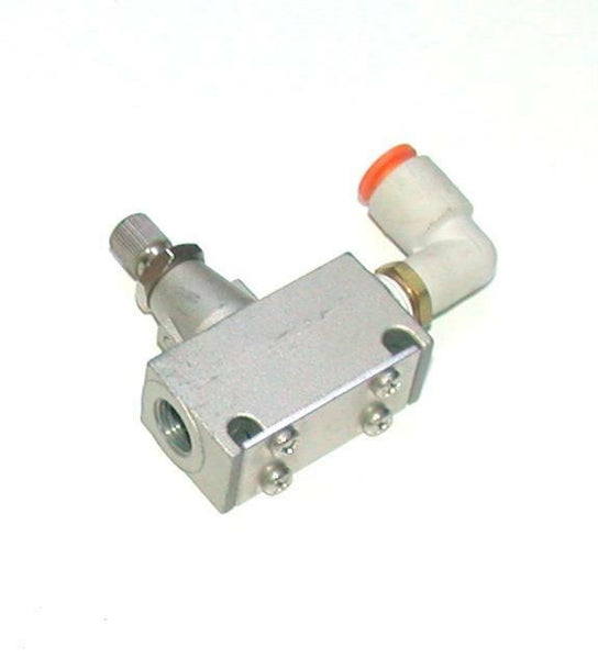 SMC AS2000 FLOW CONTROL NEEDLE VALVE W/ELBOW AIR FITTING 1/8 NPT