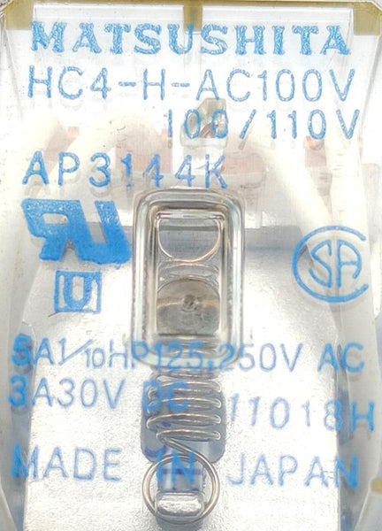 Matsushita HC4-H-AC100V 14-Pin Plug-In Relay 100/110V 5A 125/250VAC 1/