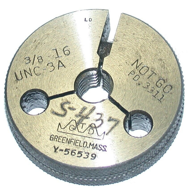 Greeenfield 3/8"-16 UNC-3A Thread Ring No Go Gage