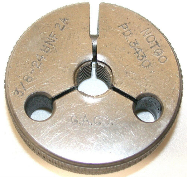 GAGE ASSEMBLY CO. NO GO THREAD RING GAGE 3/8"-24 UNF-2A