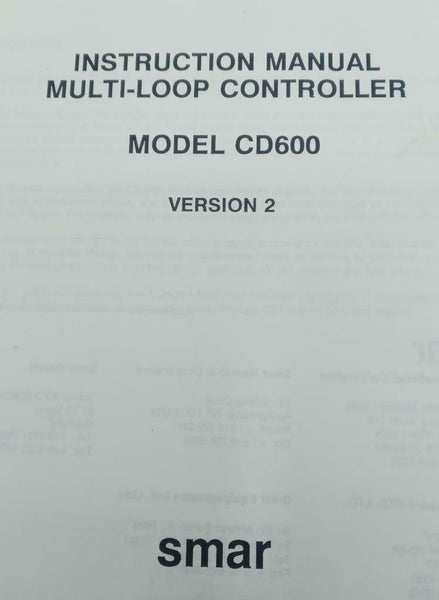 SMAR CD600 Multi-Loop Controller Instruction Manual – Surplus Select