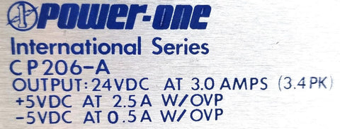 Power-One CP206-A Custom Rectifier International Series 24VDC at 3A