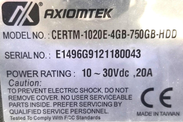 Cognex Axiomtek 820-9153-1R Controller Unit Rev A CERTM-1020E-4GB-750G
