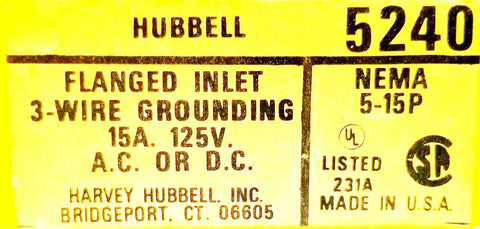 Hubbell 2321 Locking Plug 2P 20A 250V NEMA L6-20P (Box of 5) – Surplus ...
