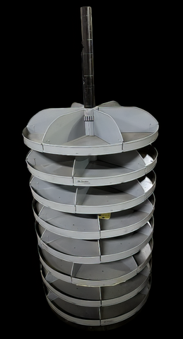 Rotabin Metal 8 Shelf Revolving Industrial Parts Bin Organizer 28" Dia