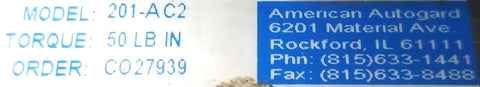 American Autogard 201-AC2 Torque Limiter 50lbs-in Torque C027939 ...