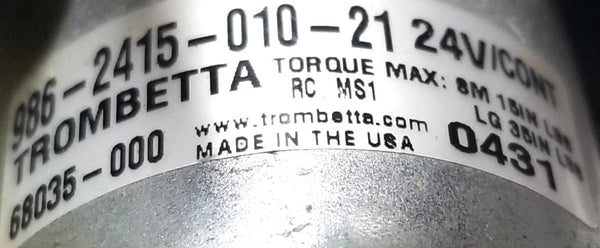 Trombetta 986-2415-010-21 Continuous Contactor Torque Max 8M 15" Lbs L