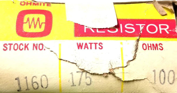 OHMITE 210-175P-46 Vitreous Enamled Resistor 1160 175W 100OHMS ...