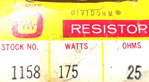 OHMITE 210-175P-46 Vitreous Enamled Resistor 1158 175W 25 OHMS ...