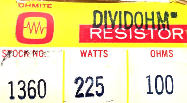 OHMITE 210-225P-46 Vitreous Enamled Resistor 1360 225W 100 OHMS