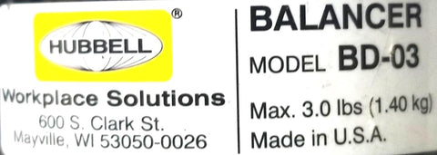 Hubbell BD-03 Tool Balancer 3lbs Max