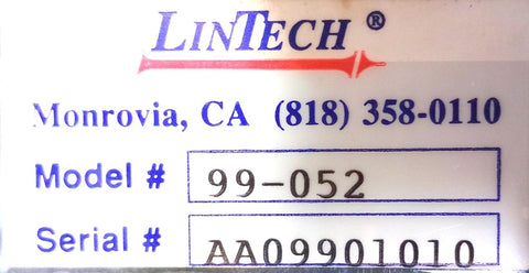 LinTech 99-052 Linear Positioning Stage Slide