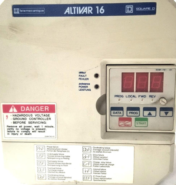 Telemecanique ATV16U18N4 Motor Drive 3PH 1HP 0.75kW 400-460V Altivar 1