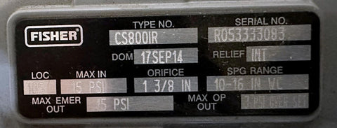 Fisher CS800IR Iron Threaded Pressure Reducing Regulator Valve 1-3/8"