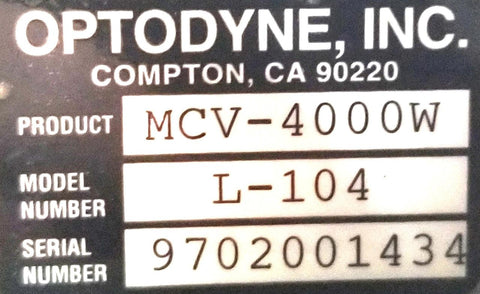 Optodyne MCV-4000W Laser Calibration Unit L-104 W/ Processor Module P-