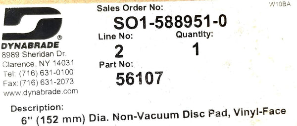 Dynabrade 56107 Non-Vacuum Disc Pad 6" Diameter Vinyl-Face – Surplus Select
