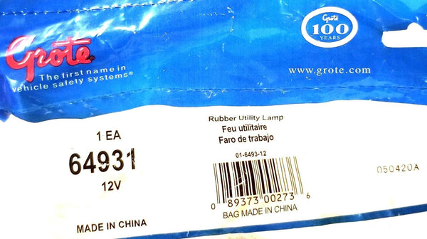 Grote 64931 Rubber Utility Lamp 12V