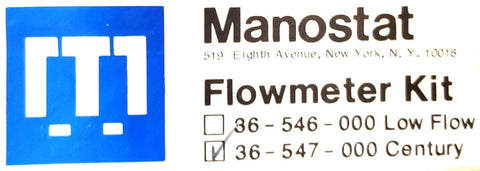 Manostat 36-547-000 Century Flow Meter Kit
