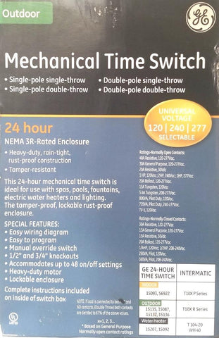 GE Mechanical Time Switch 24Hr NEMA 3R Enclosure
