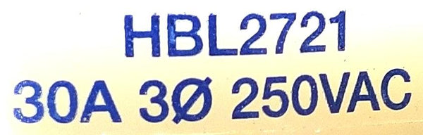 Hubbell HBL2721 Insulgrip Twist-Lock Plug 30A 3PH 250VAC 3P 4 Wire NEMA ...