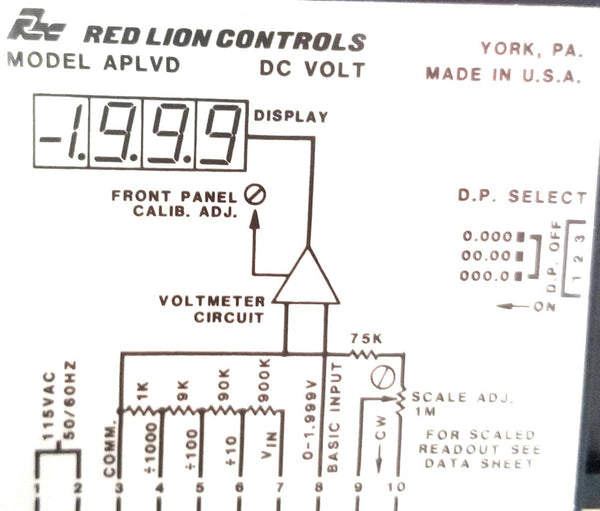 Red Lion APLVD400 Digital Panel Meter APLVD DC