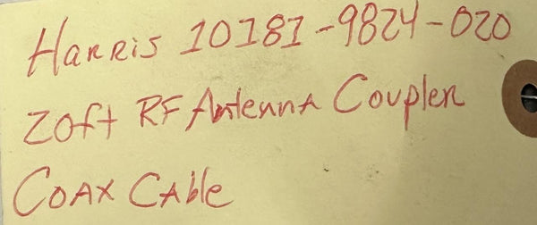 Harris 10181-9824-020 RF Antenna Coupler Coax Cable 20'