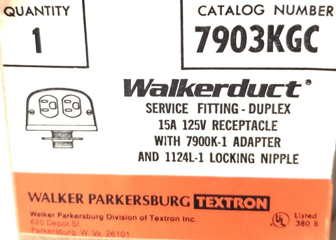 Walkerduct 7903KGC Service Fitting Duplex 15A 125V