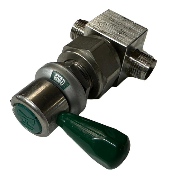 Nupro SS-DLS6 Stainless Steel Diaphragm Valve Lever Handle 3/8" 2-Way