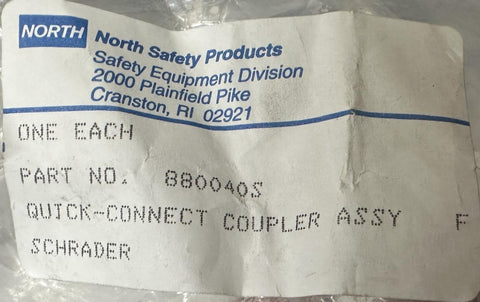 North 880040S Quick Connect Coupler Assembly 1/4'' NPT 3/8" ID Schrade