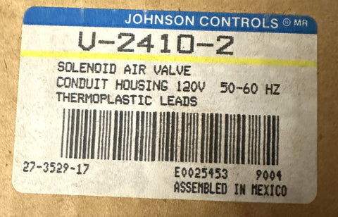 Johnson Controls V-2410-2 Solenoid Air Valve 120 VAC 50/60 Hz 3-WAY 6.5 ...
