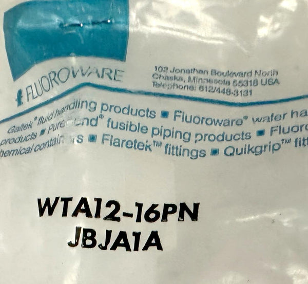 Fluroware WTA12-16PN Integral Ferrule Straight Adapter 3/4" X 1" PureB