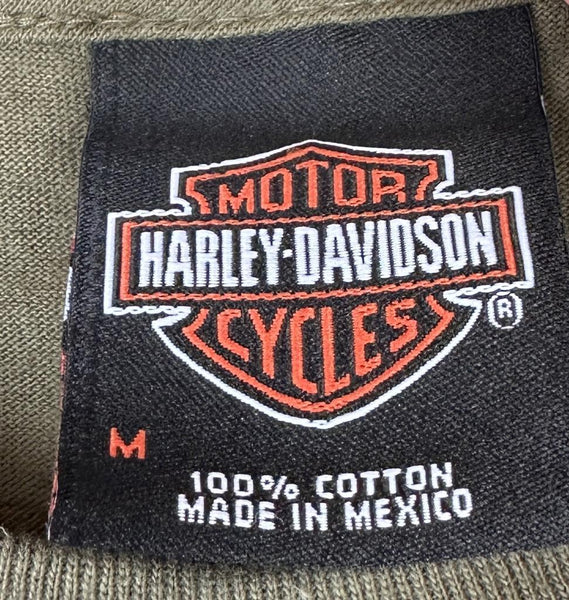 Harley Davidson Men's Green Motorcycle Short Sleeve Shirt Size Medium